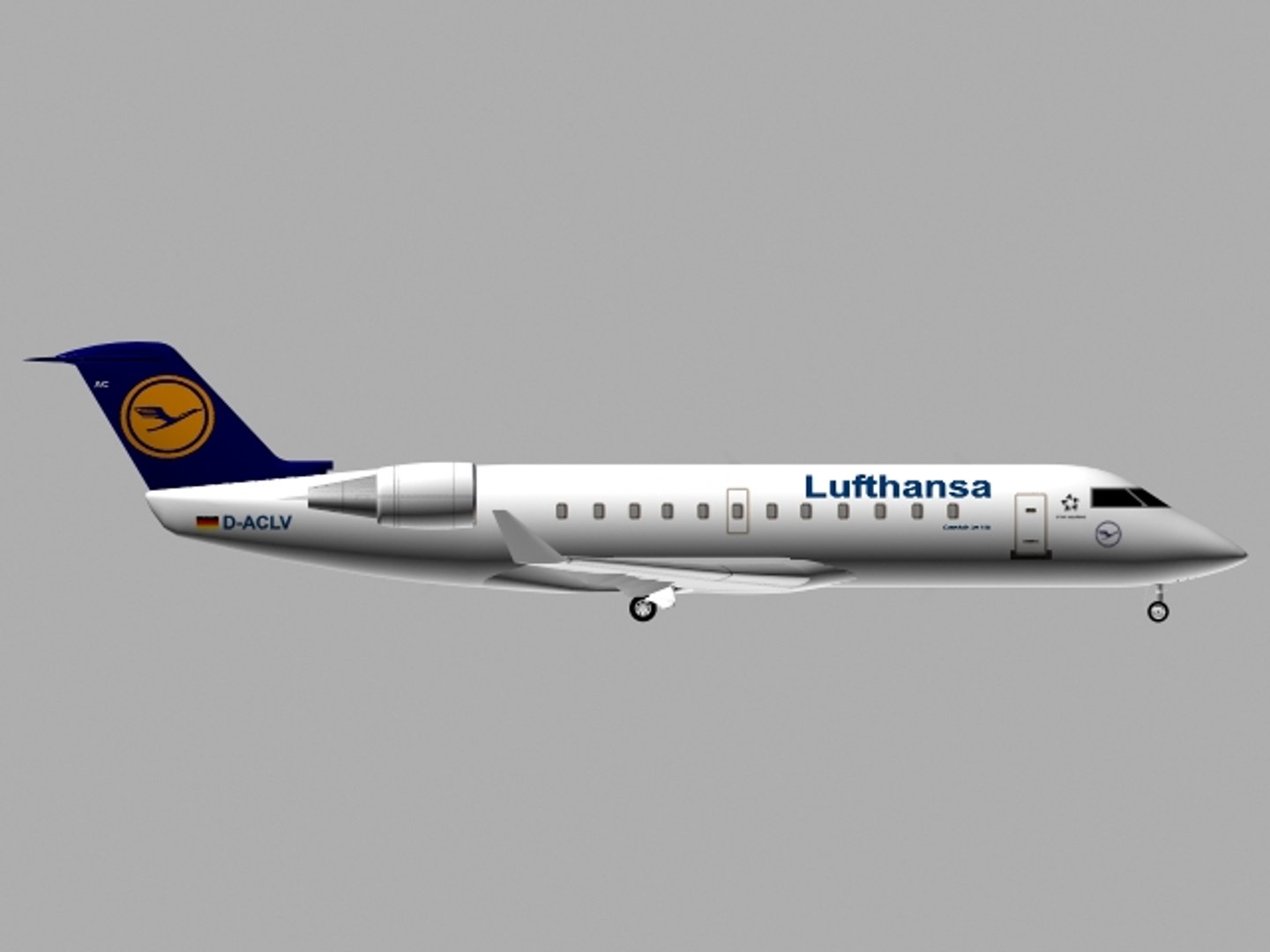 3ds max canadair rj-100 lufthansa