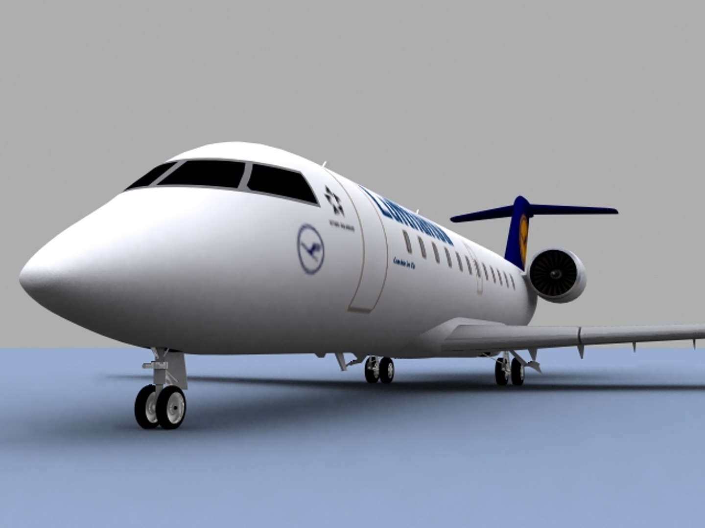3ds max canadair rj-100 lufthansa