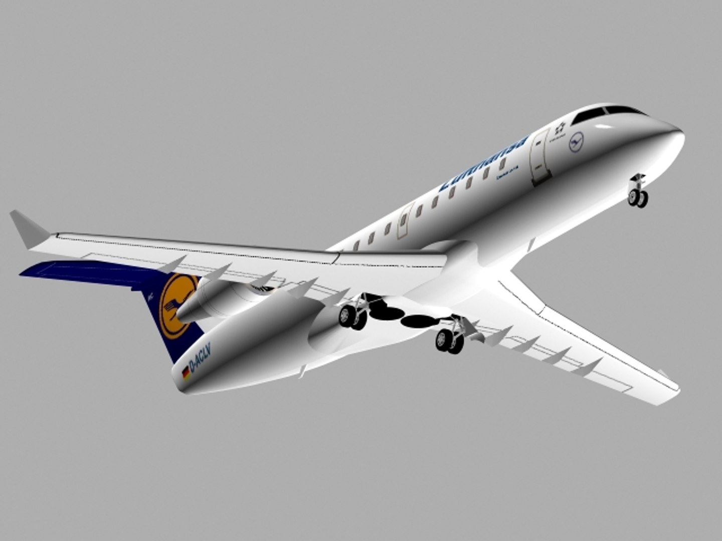 3ds max canadair rj-100 lufthansa
