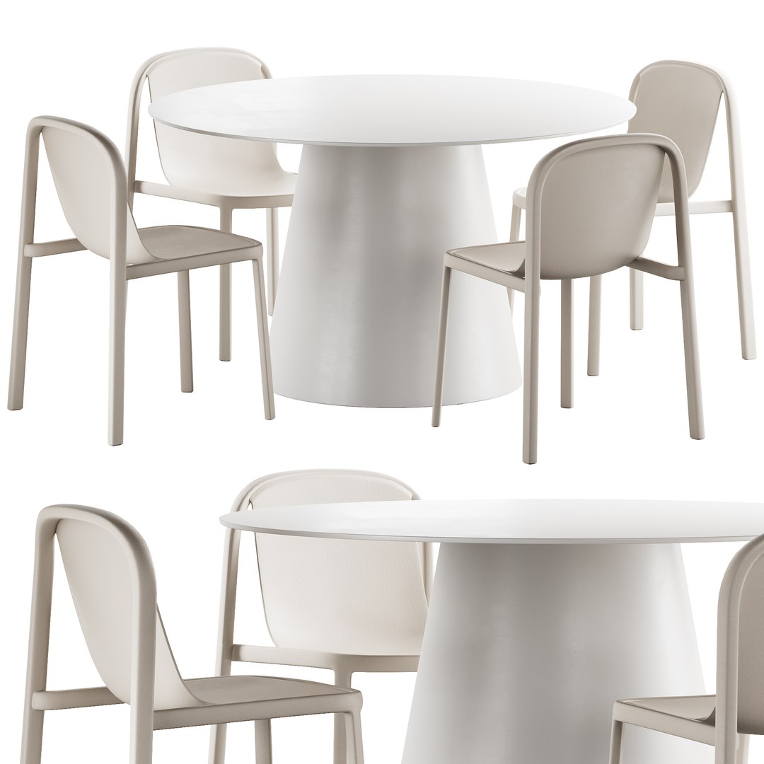 329 Circula Dining Table And Decade Chair 3D - TurboSquid 2076442