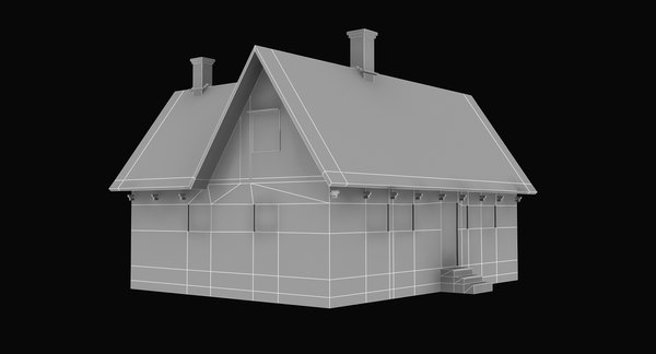 medieval half-timbered house 3d model