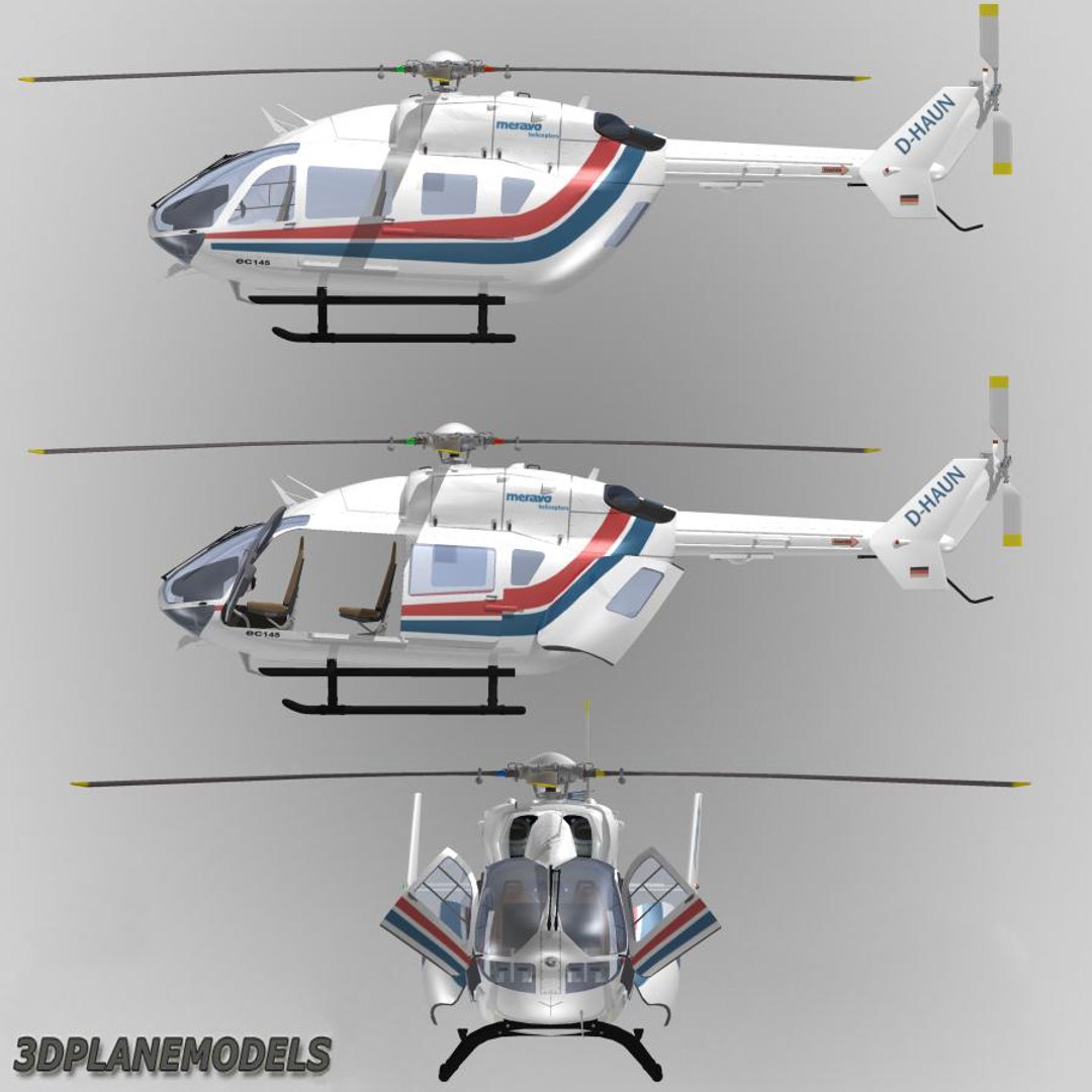 3d Model Eurocopter Ec-145 Meravo Helicopters