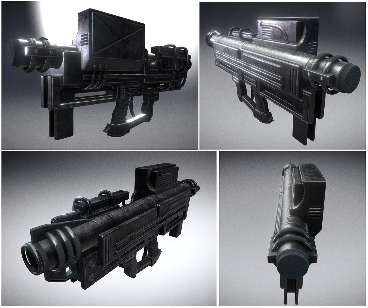 heavy blaster gun 3d obj