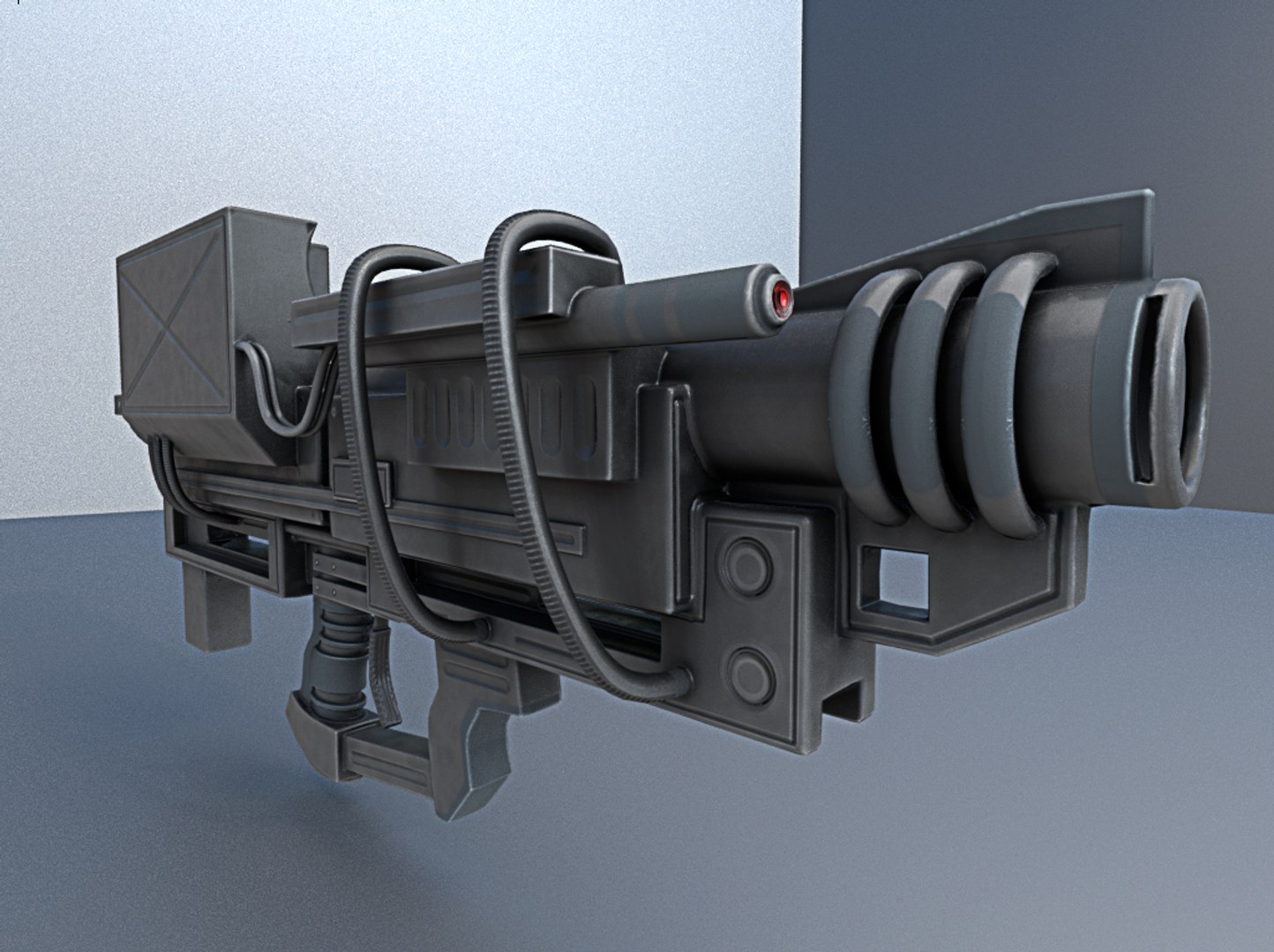 heavy blaster gun 3d obj