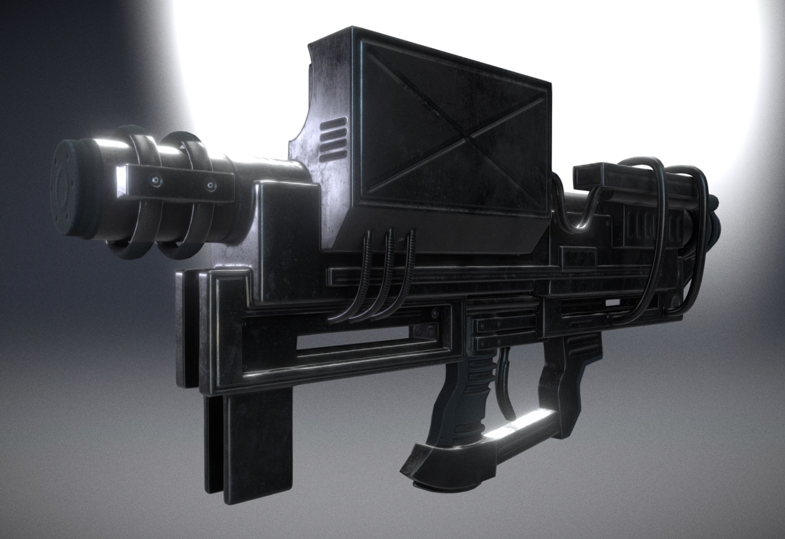 heavy blaster gun 3d obj