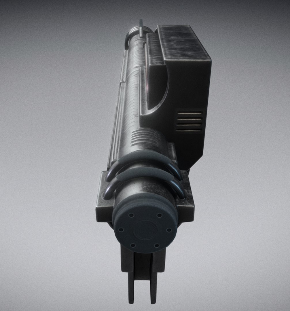 heavy blaster gun 3d obj