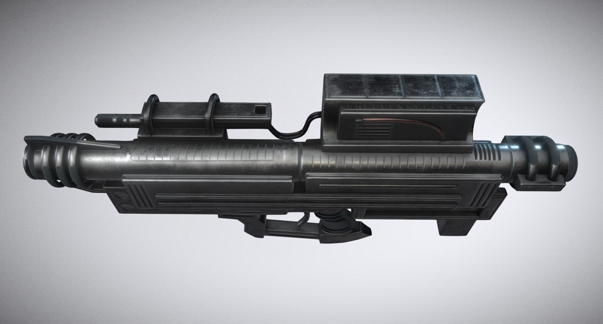 heavy blaster gun 3d obj