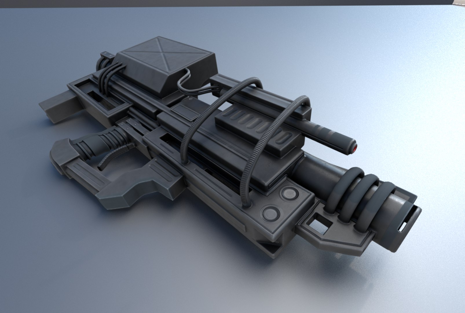 heavy blaster gun 3d obj