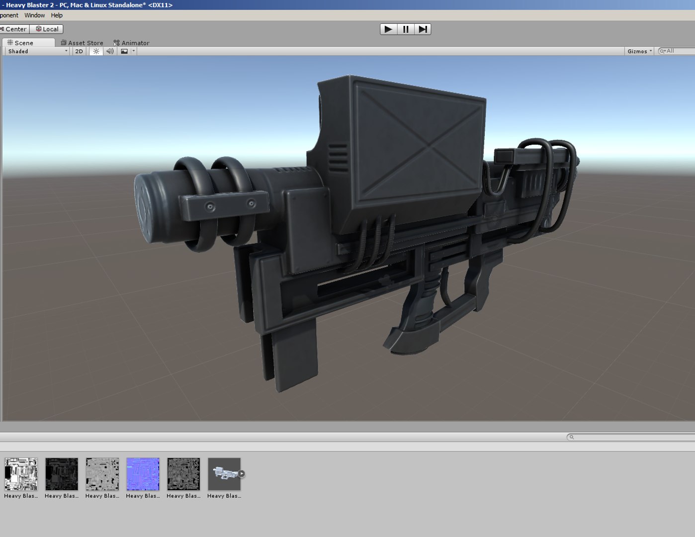 heavy blaster gun 3d obj