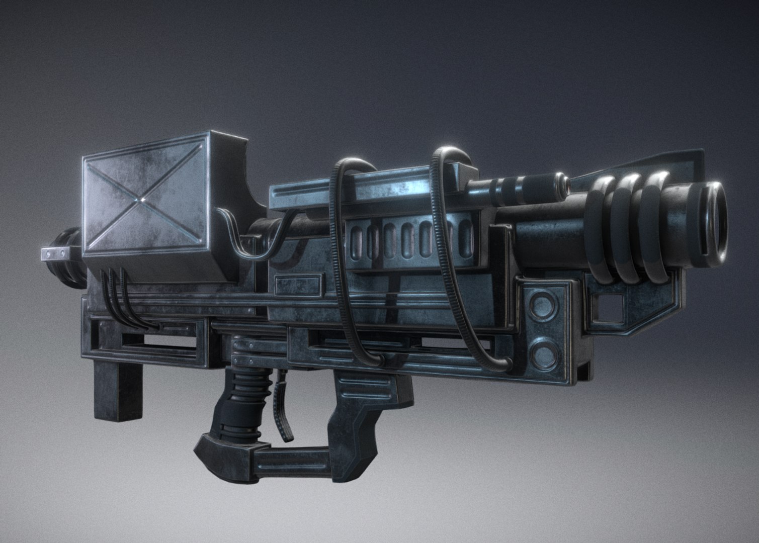 heavy blaster gun 3d obj