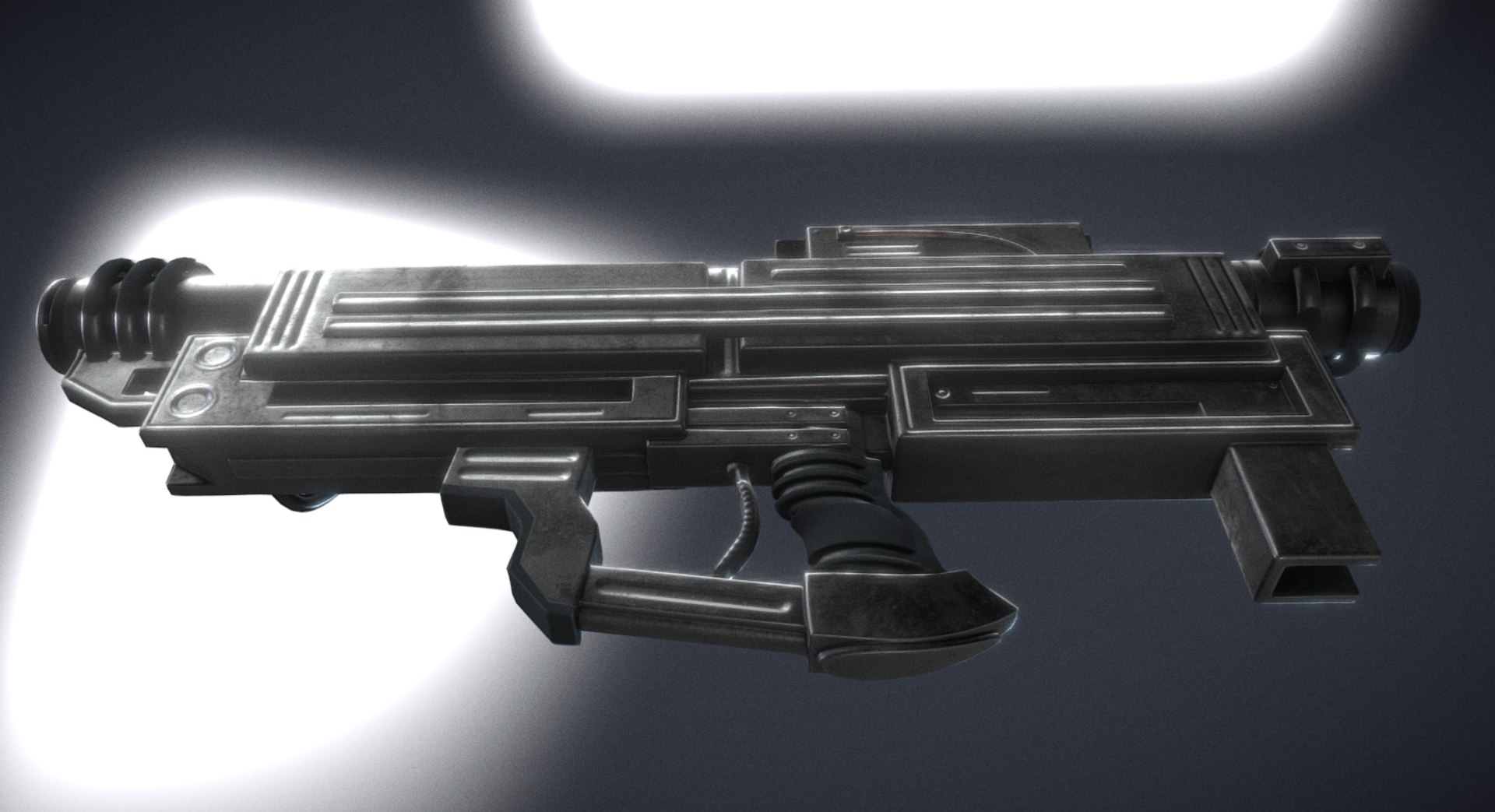 heavy blaster gun 3d obj