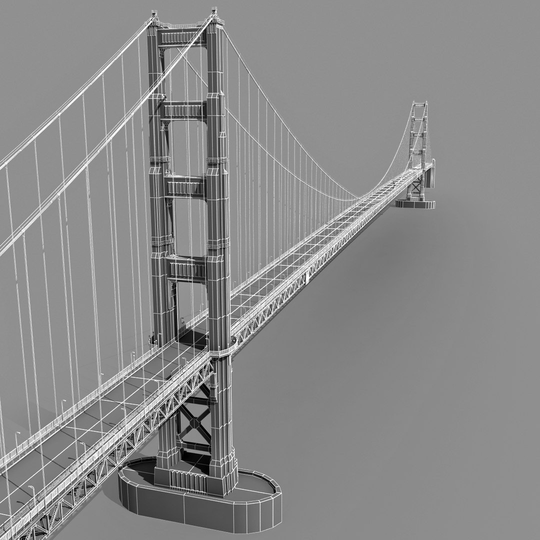golden gate bridge 3d model