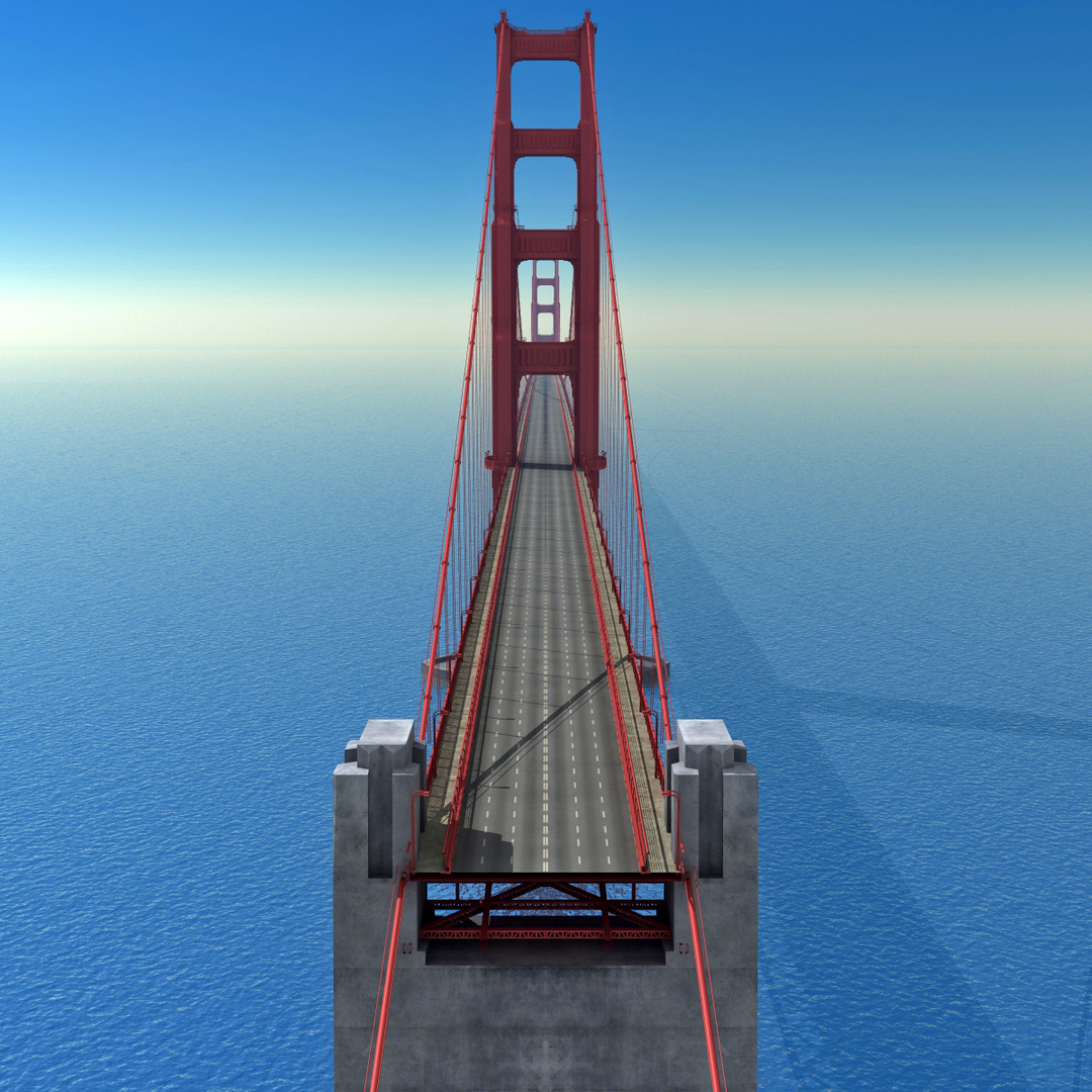 golden gate bridge 3d model