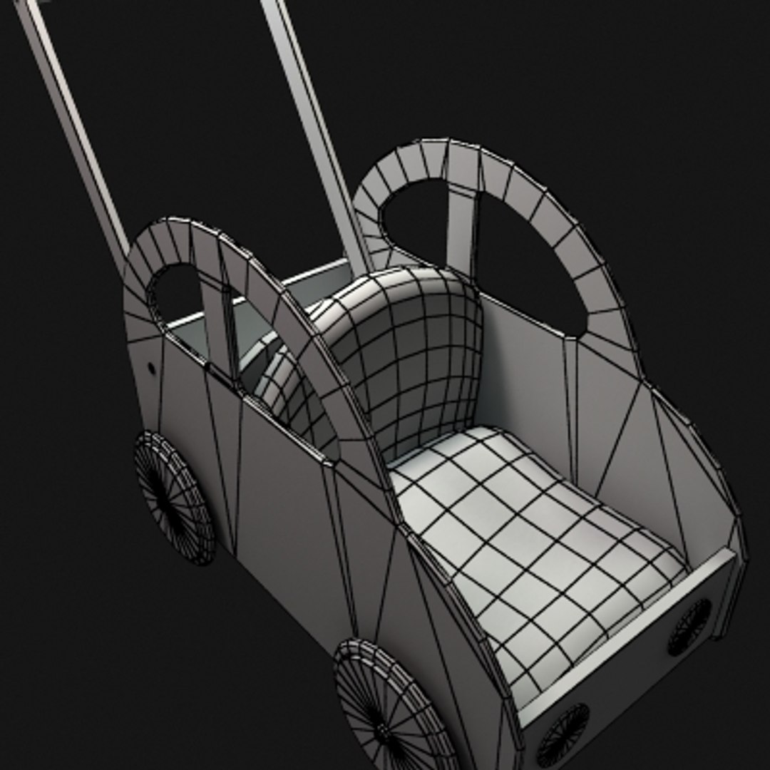 3d toy baby carriage