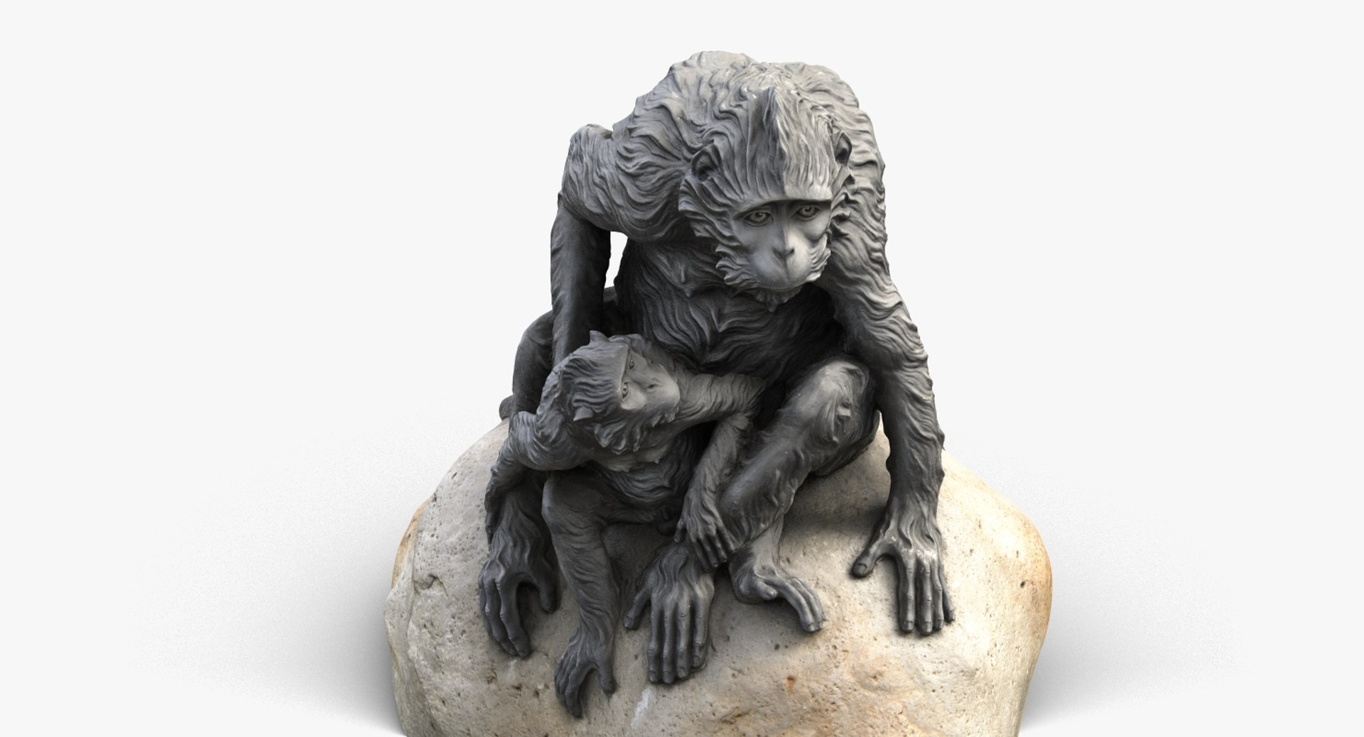 3D sculpture monkeys rock - TurboSquid 1209211