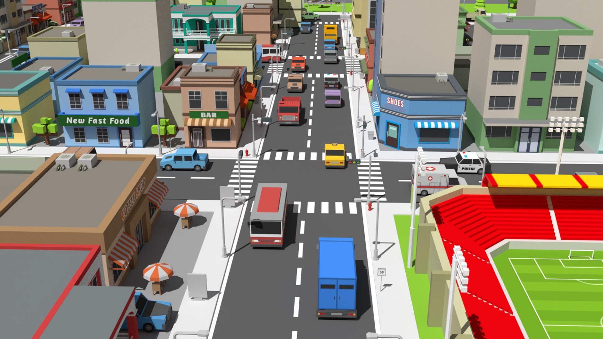 X Simplepoly City - Assets