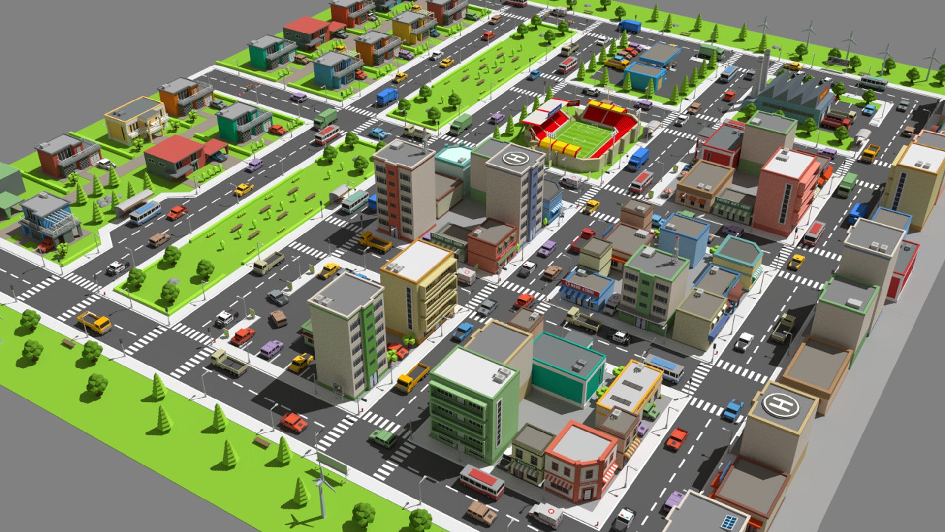 x simplepoly city - assets