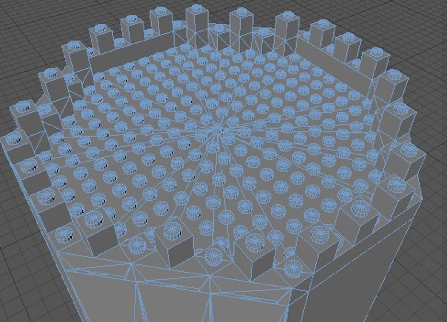 3d model lego large octagonal castle tower