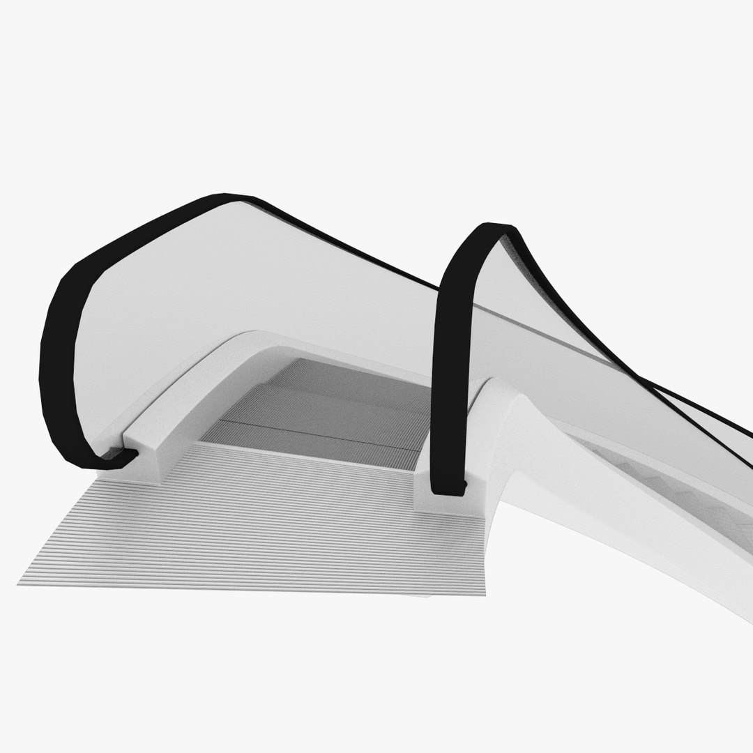 Curved Escalator 3d Model