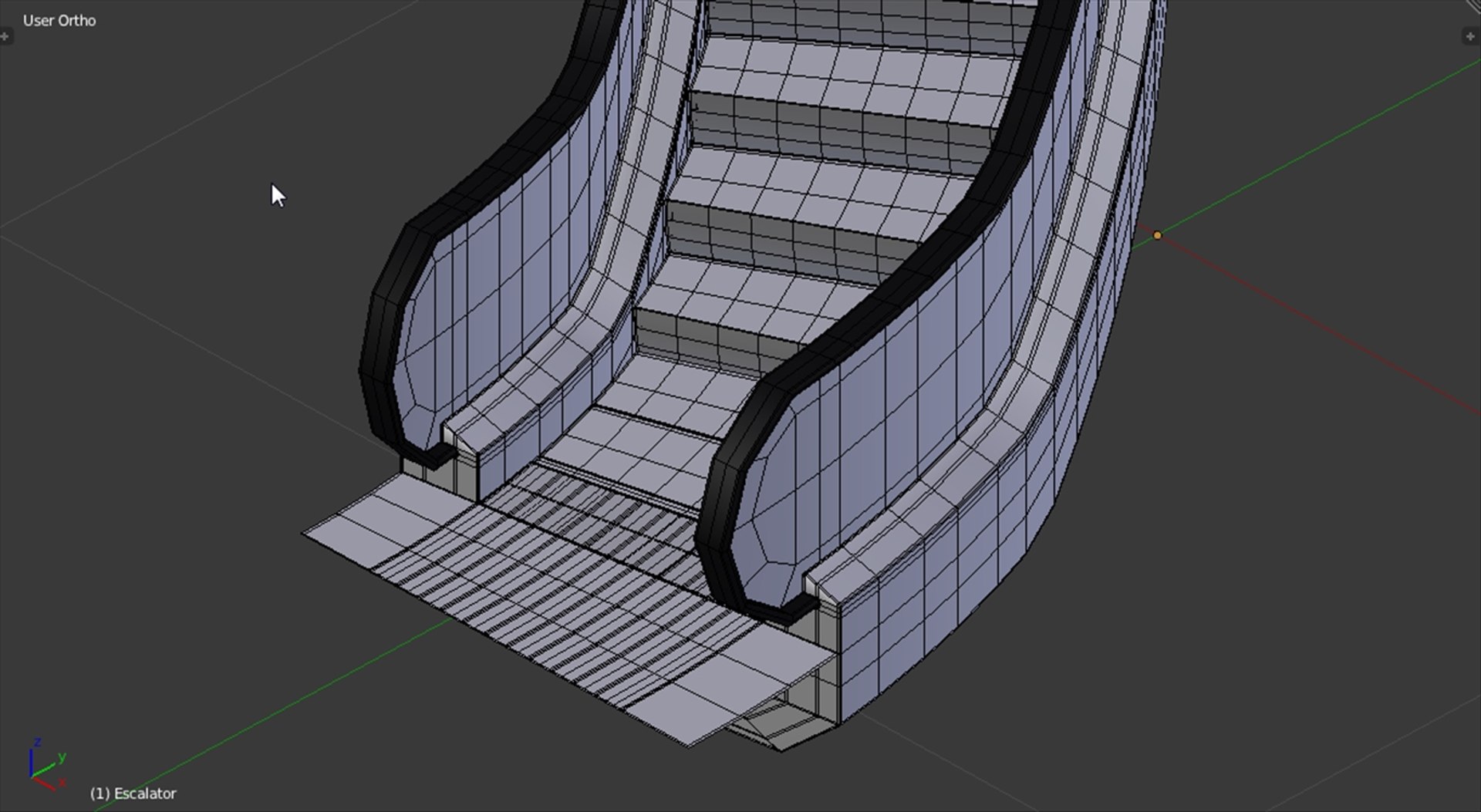 Curved Escalator 3d Model
