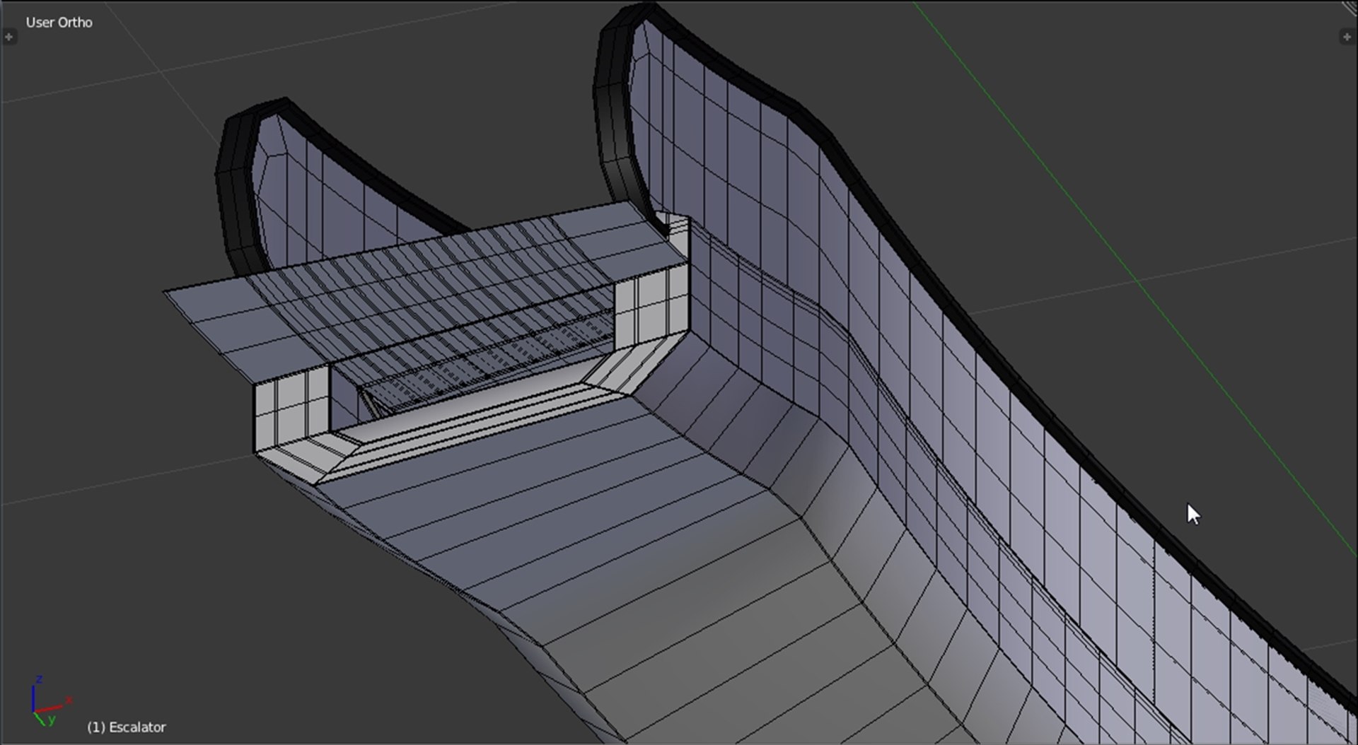 Curved Escalator 3d Model