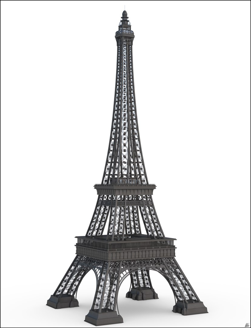 3D Historic Eiffel Tower Tour Model - TurboSquid 1285006