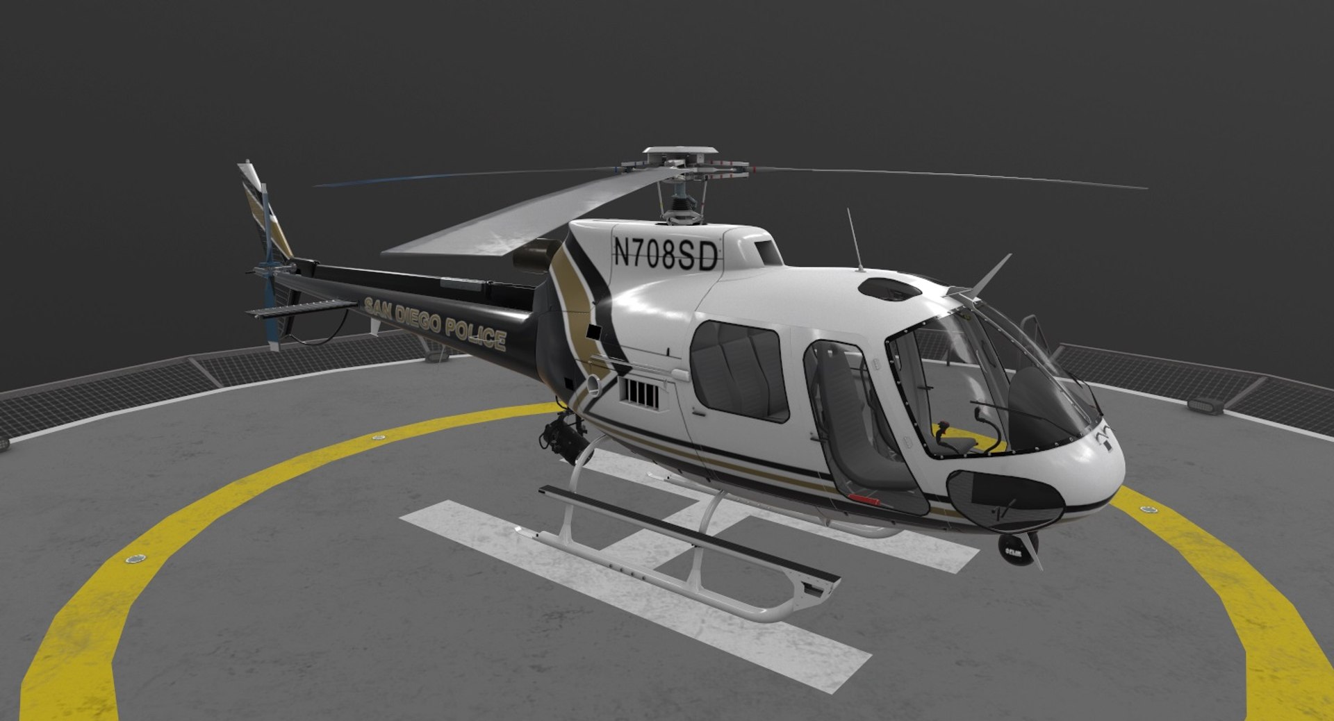 3D AS-350 Police Helicopters Collection Vol.2 Model - TurboSquid 2396331