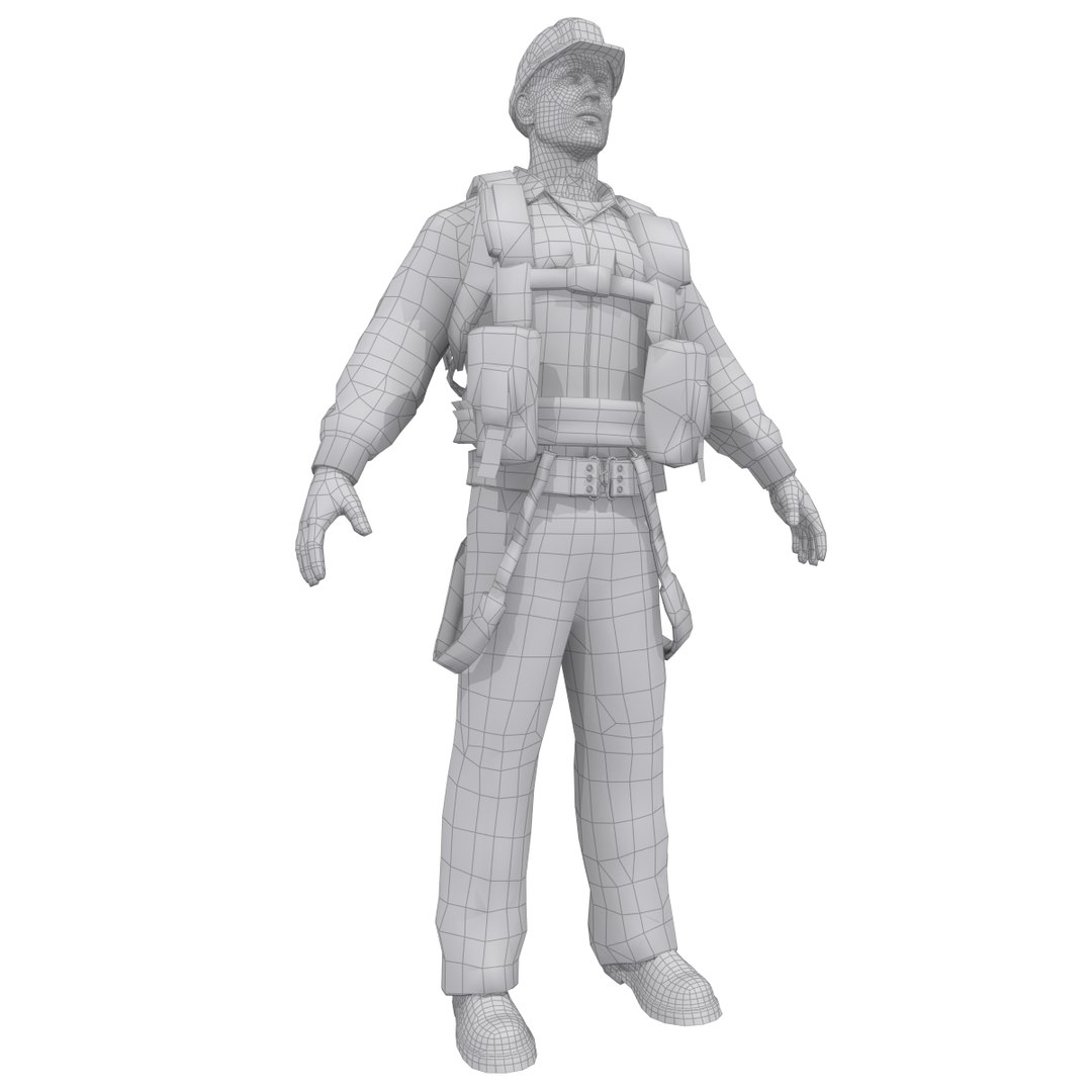 3d construction worker man model