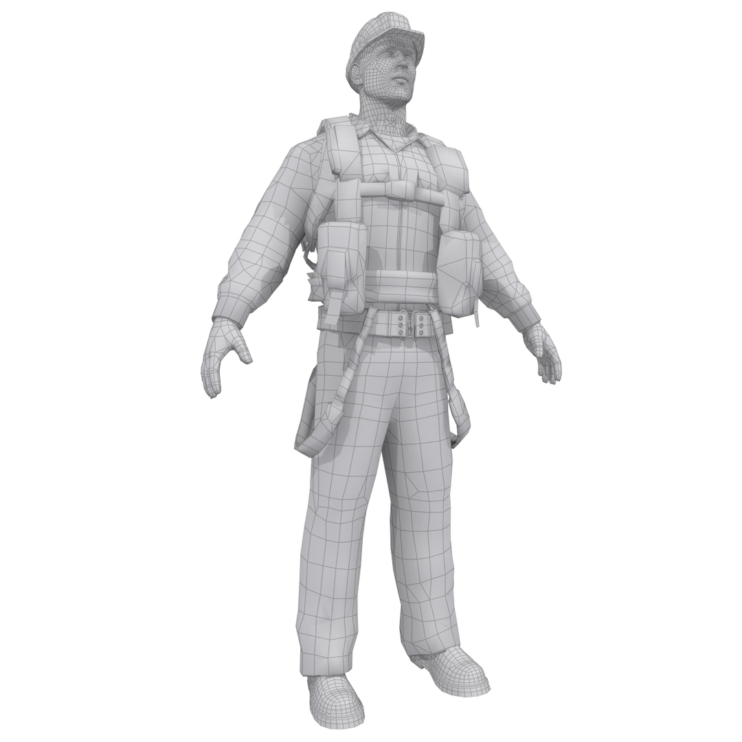 3d construction worker man model
