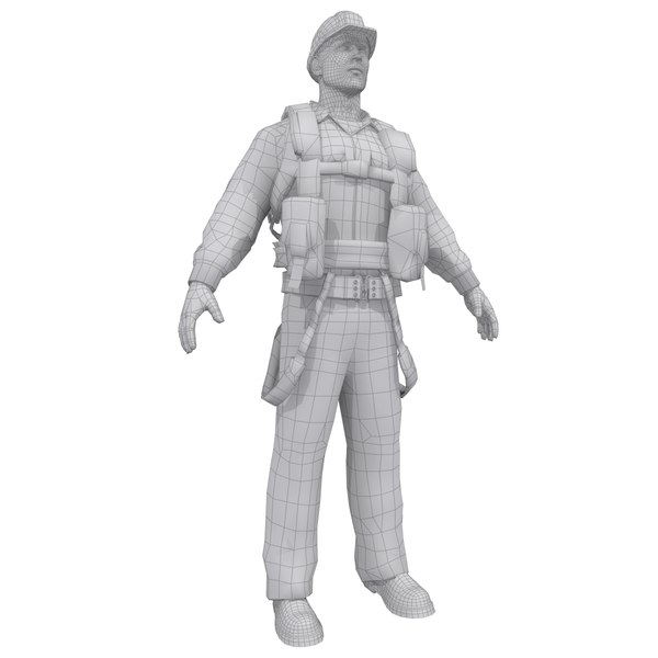 3d construction worker man model