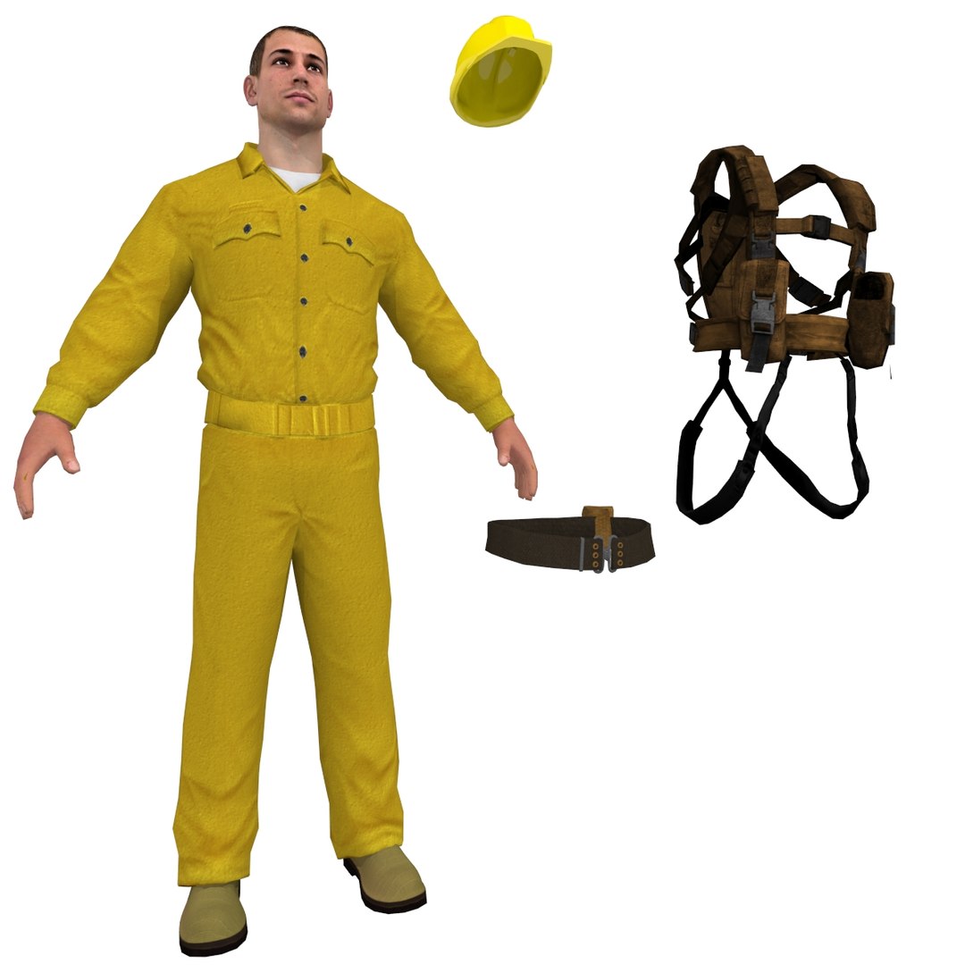 3d construction worker man model