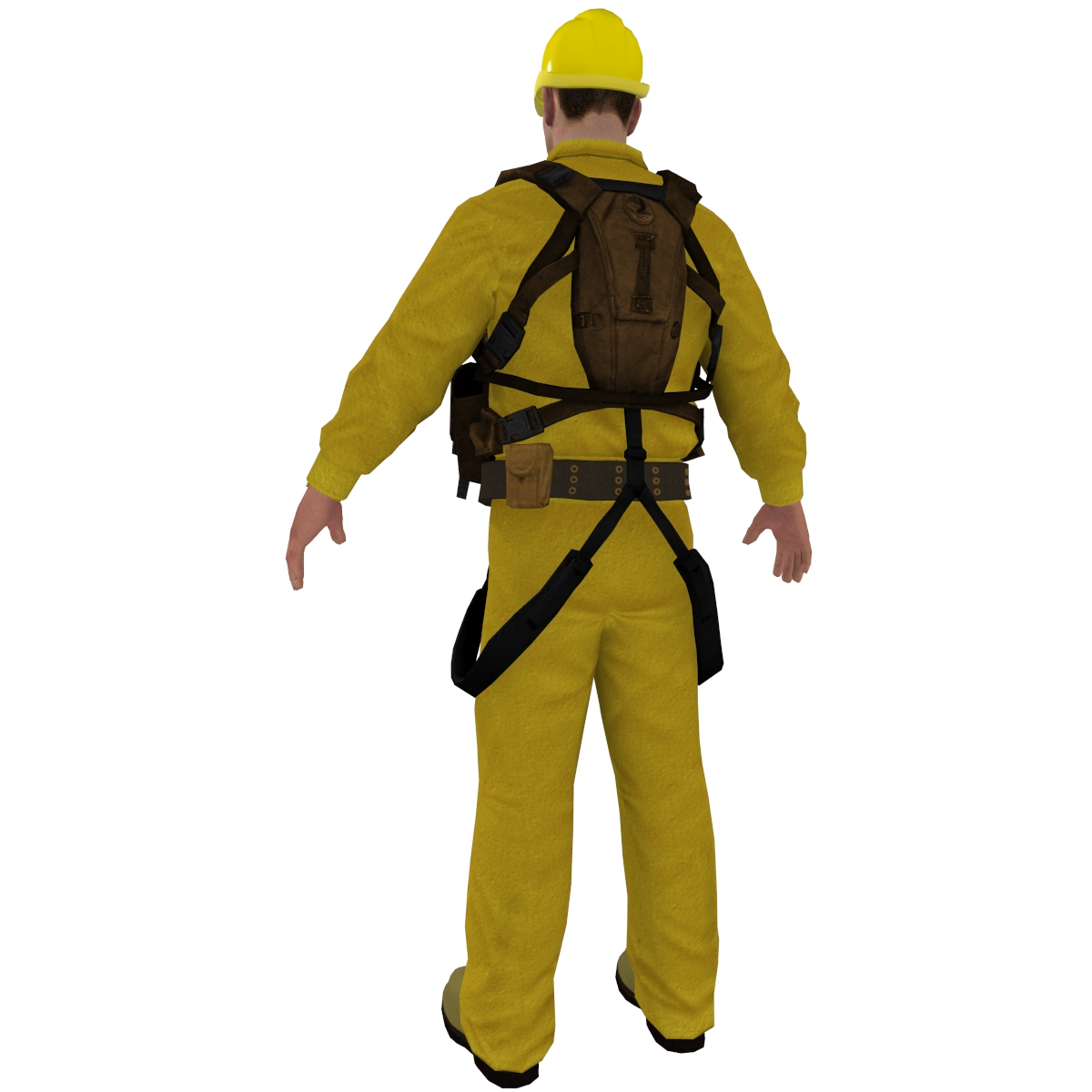 3d construction worker man model