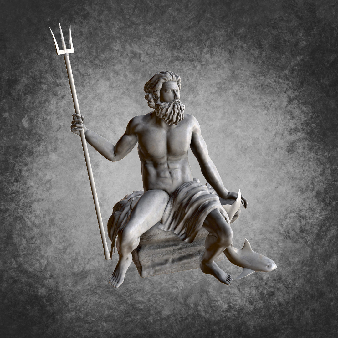 3d Model Of Statue Poseidon