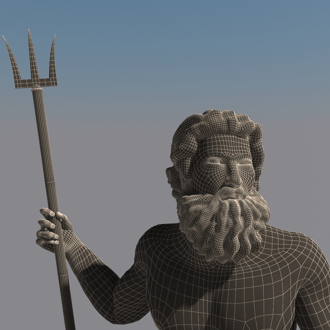 3d Model Of Statue Poseidon