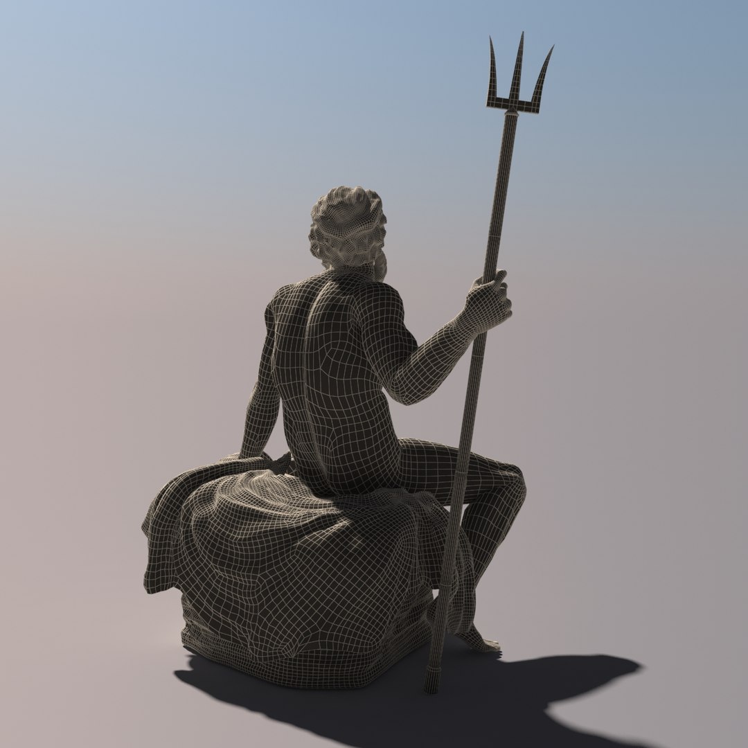 3d Model Of Statue Poseidon