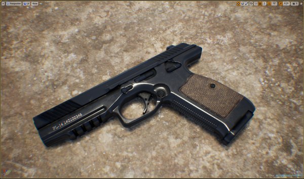 3d lebedev pistol pl-14 model