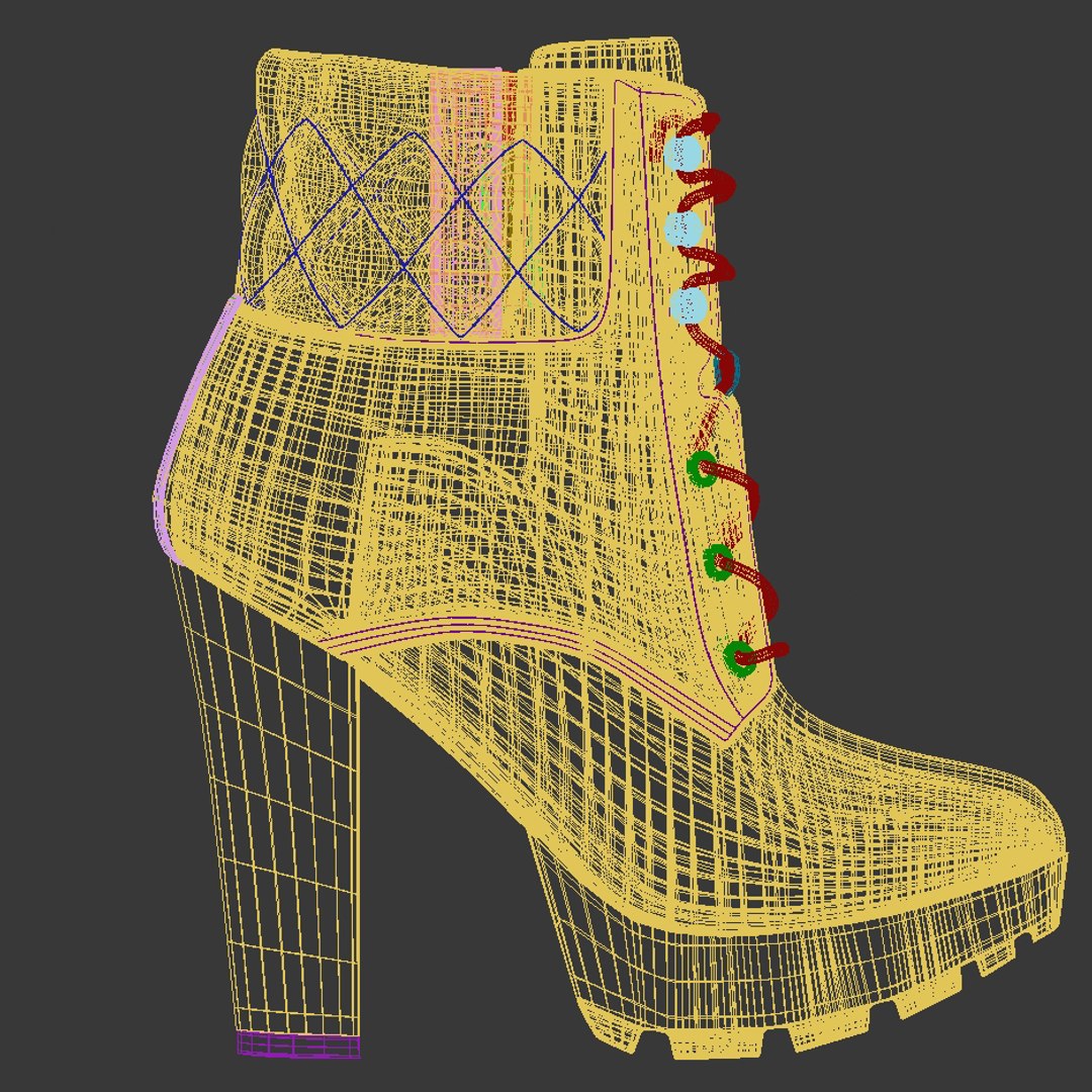 3d Model Suede Ankle Boot