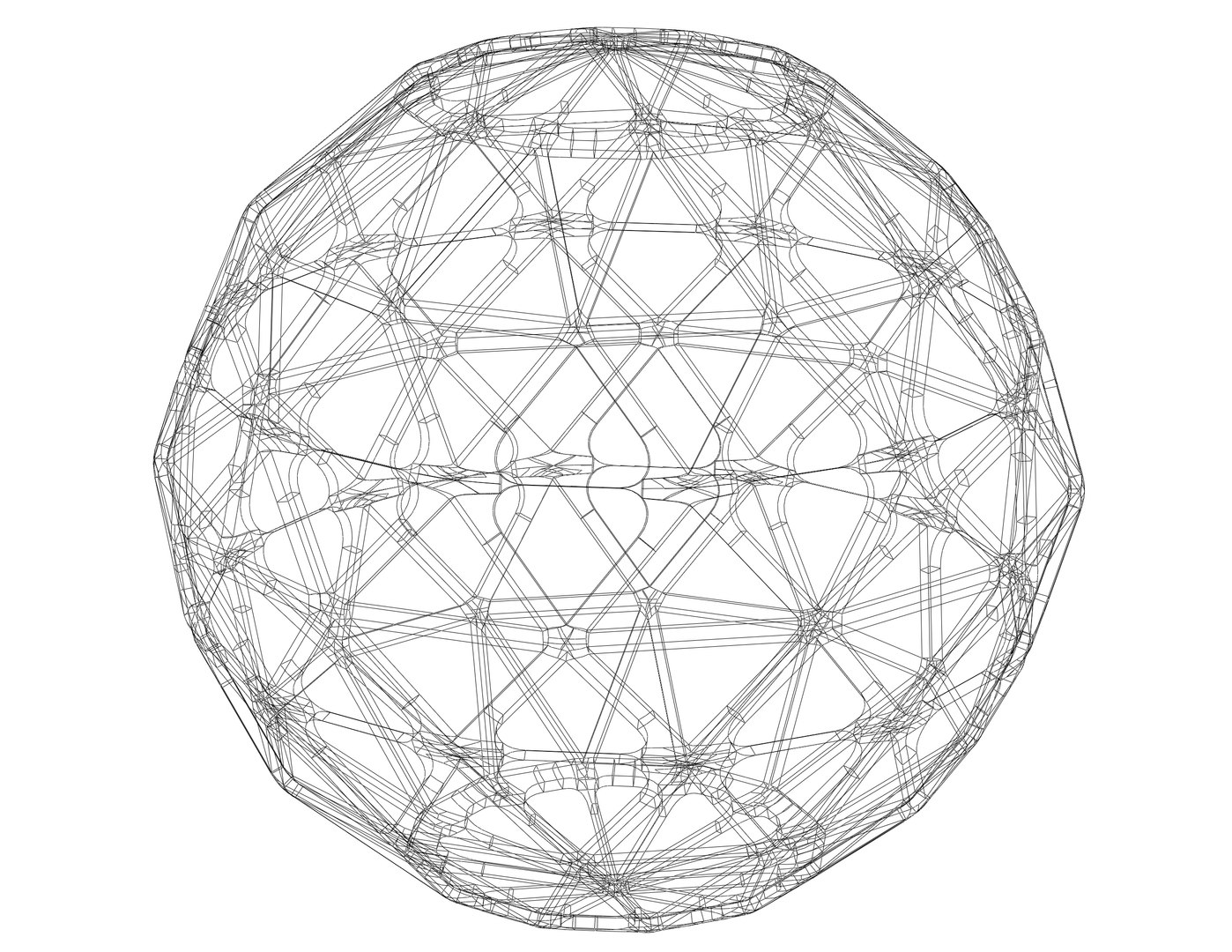 Wireframe Shape Geometric Sphere Cut Diamond 3D Model - TurboSquid 2176017