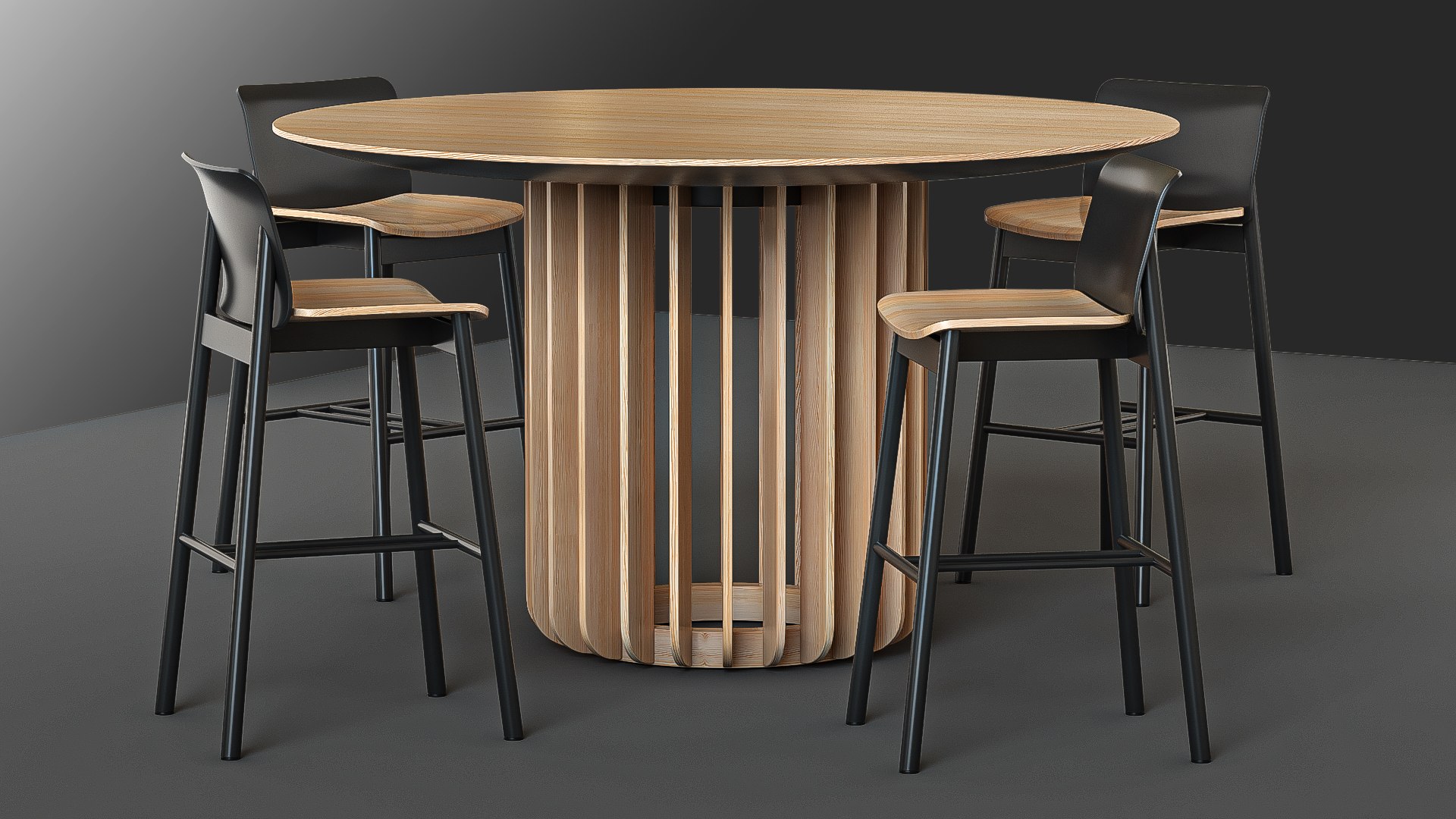 Chair And Table Round 3D - TurboSquid 1726585