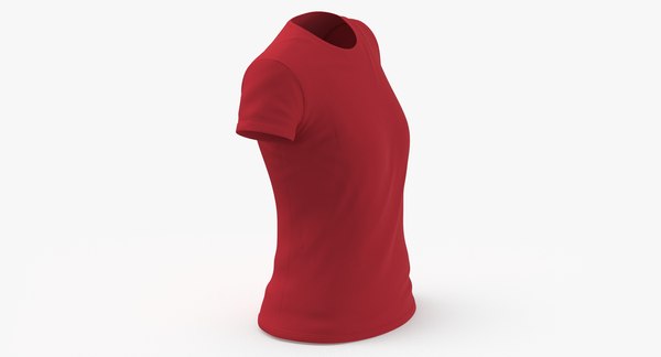 3D model Female Crew Neck Worn Red - TurboSquid 1731392
