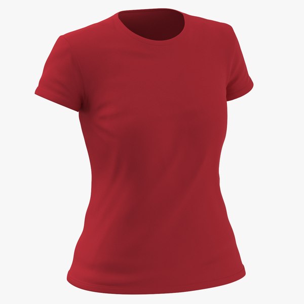 3D model Female Crew Neck Worn Red - TurboSquid 1731392