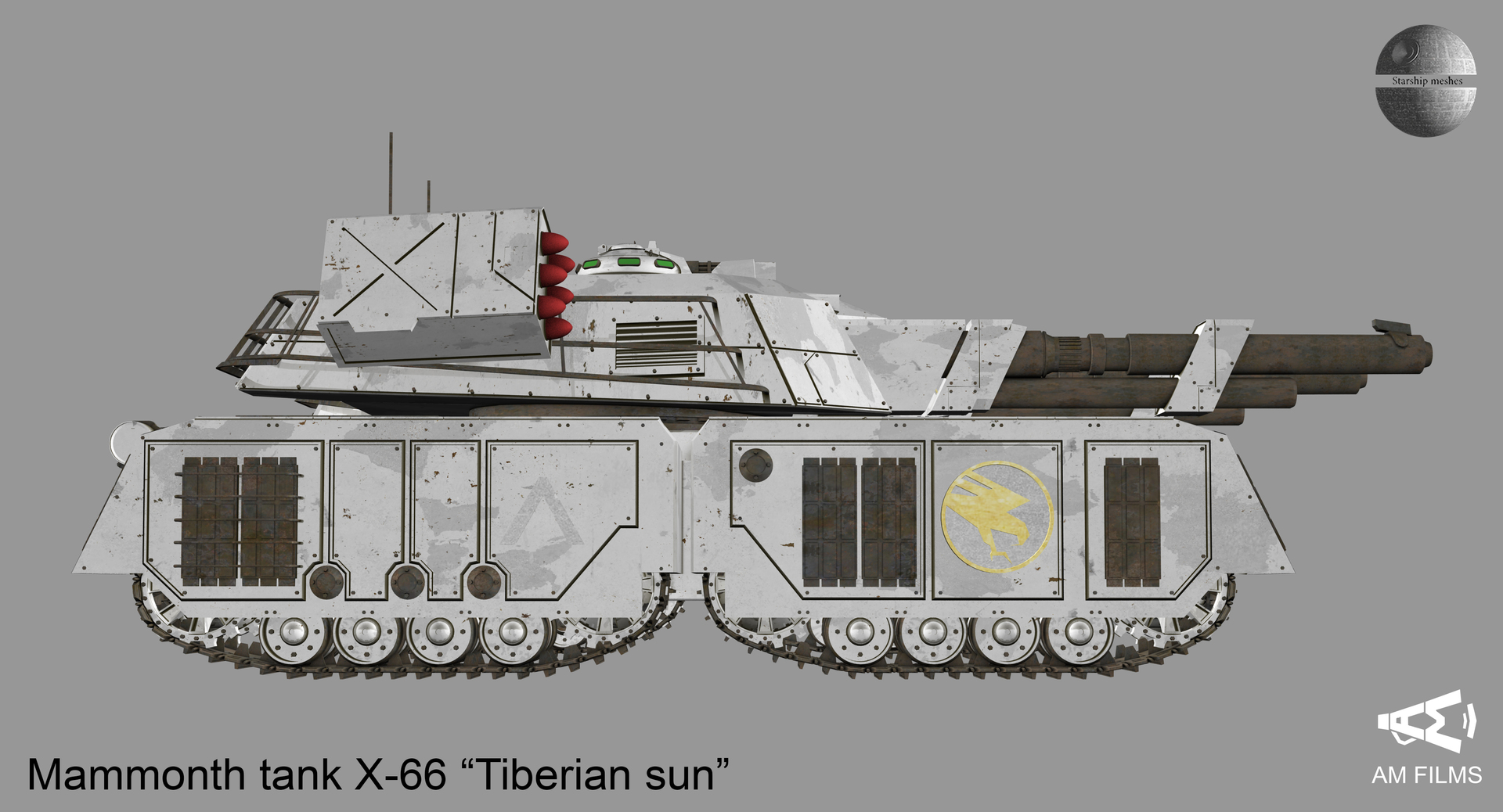 Mammonth tank X-66 winter 3D model - TurboSquid 1830731