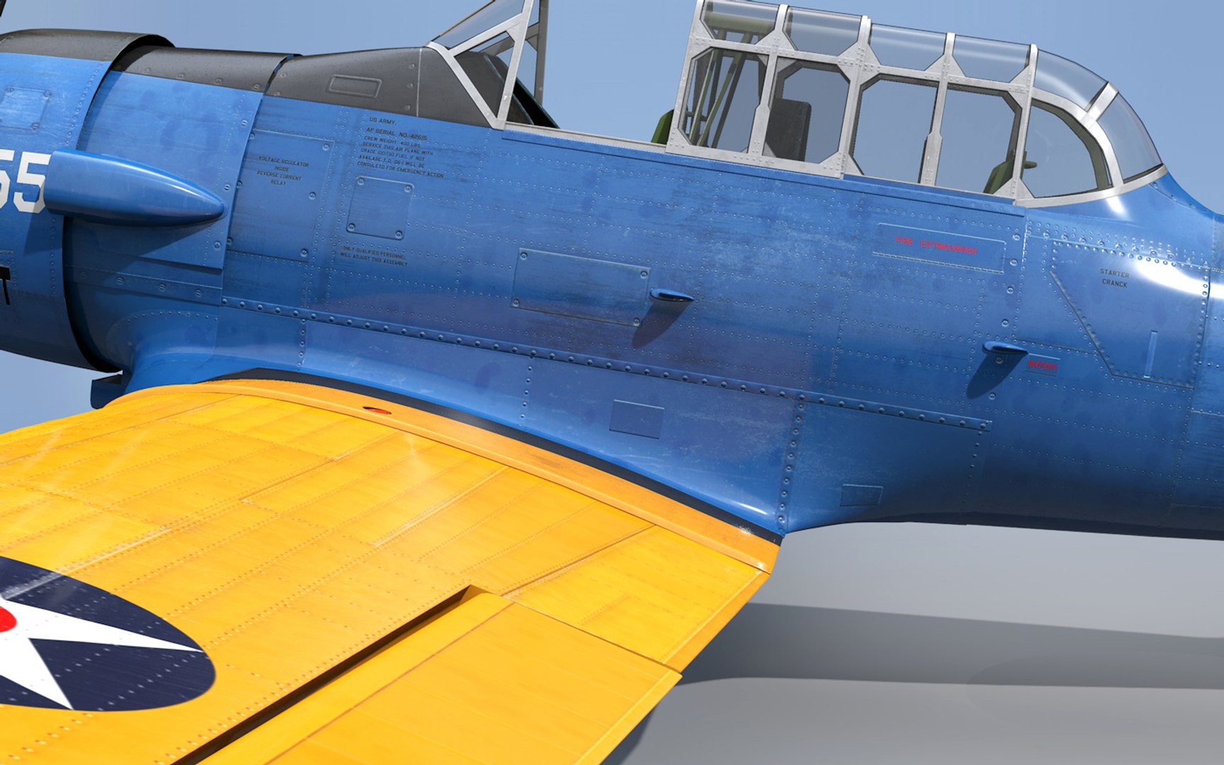 North American T6 Texan 3d Obj