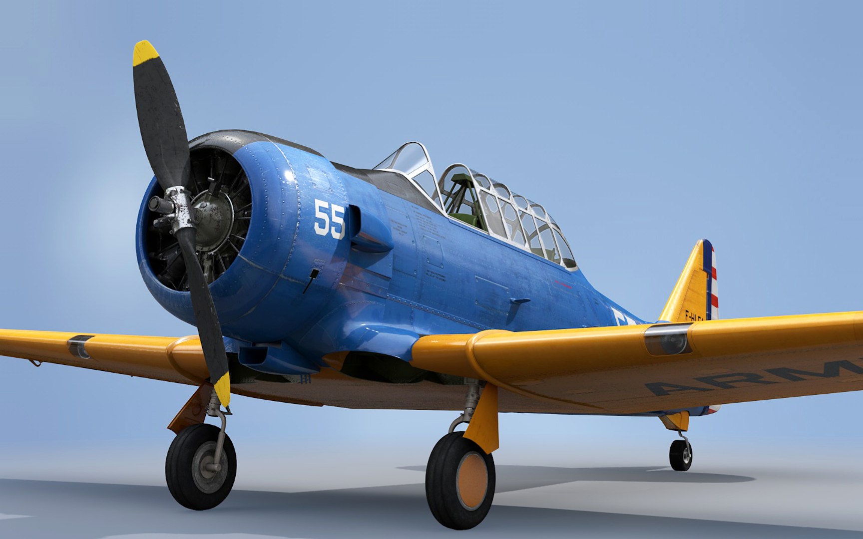 North American T6 Texan 3d Obj