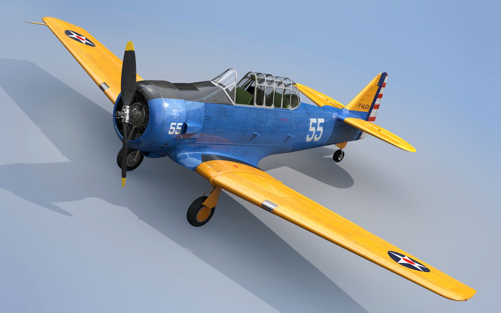 North American T6 Texan 3d Obj