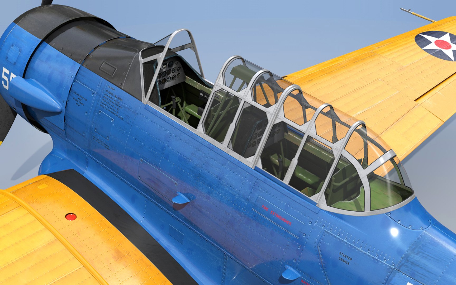 North American T6 Texan 3d Obj