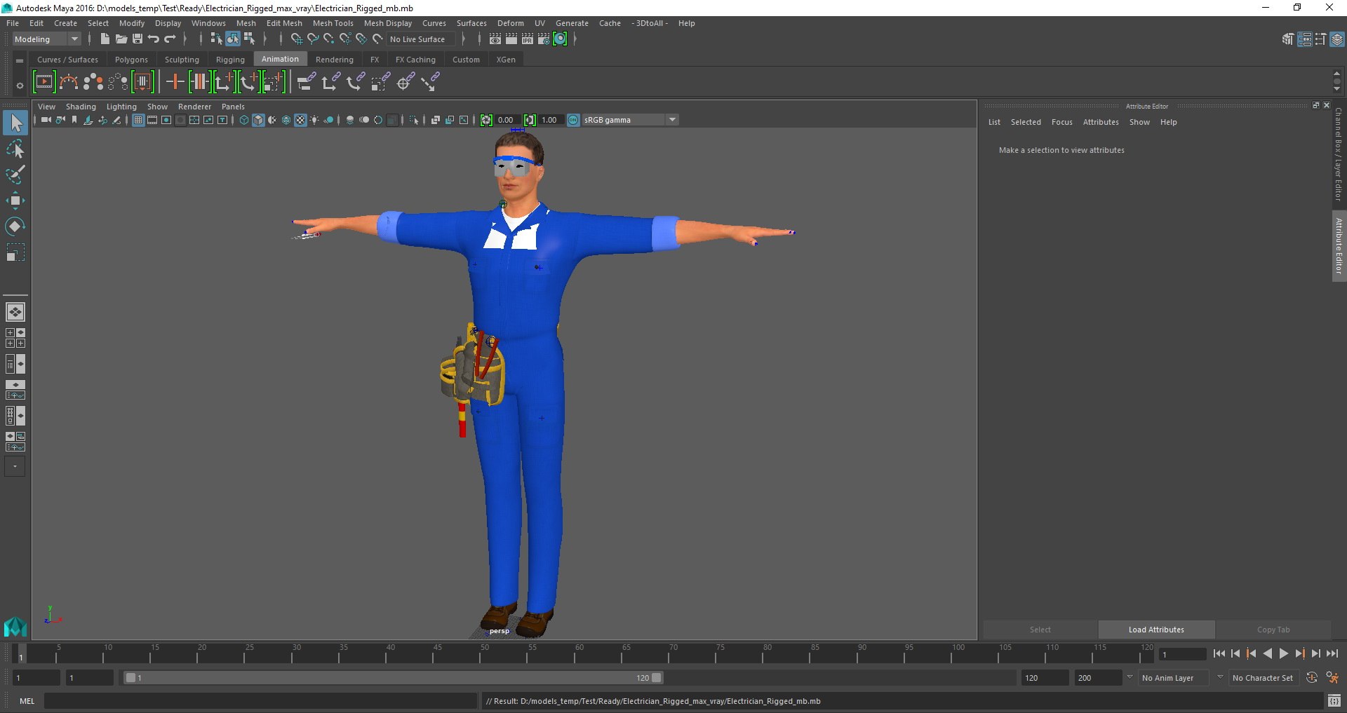 3D electrician rigged electric model - TurboSquid 1604172