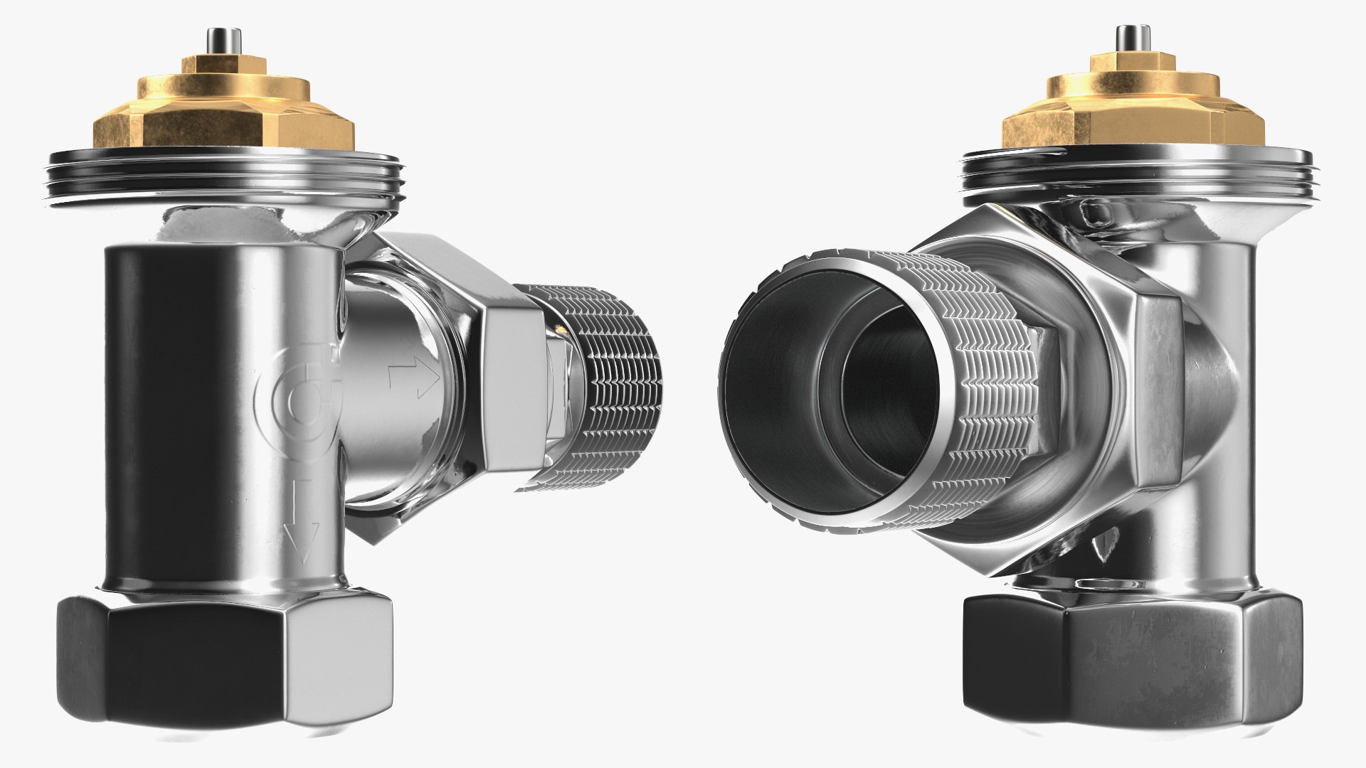 Angled Thermostatic Radiator Valve 3D model - TurboSquid 1967532