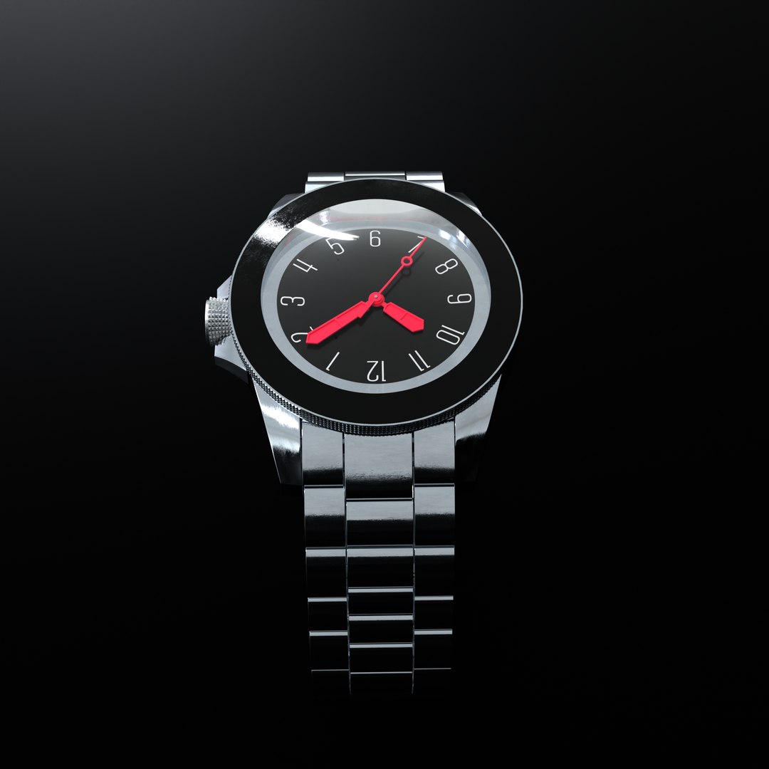 Premium Steel Chronograph Watch 3D Model - TurboSquid 2117633