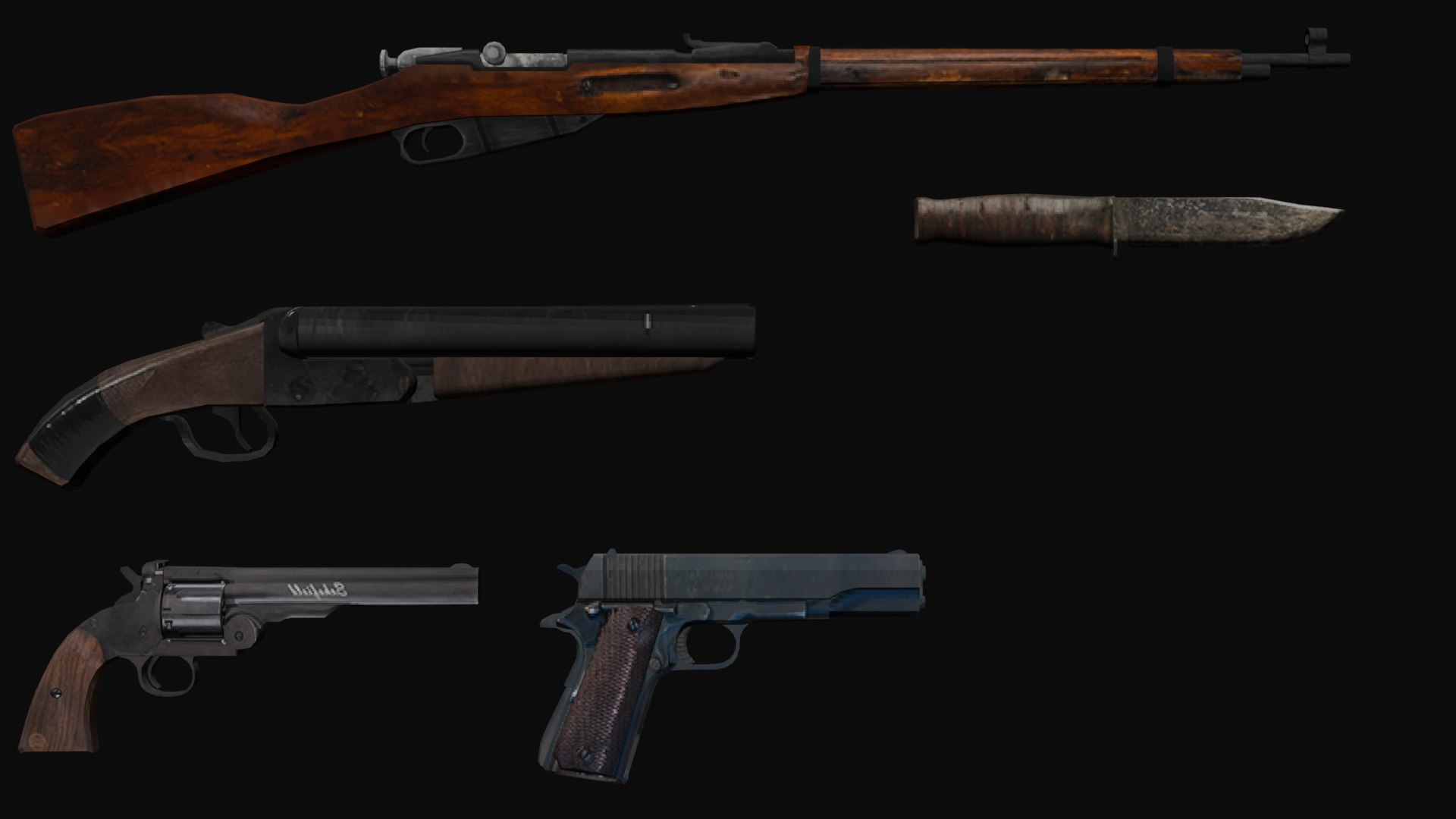 PSX - PS1 - Weapons Pack - Low Poly 3D - TurboSquid 2280424